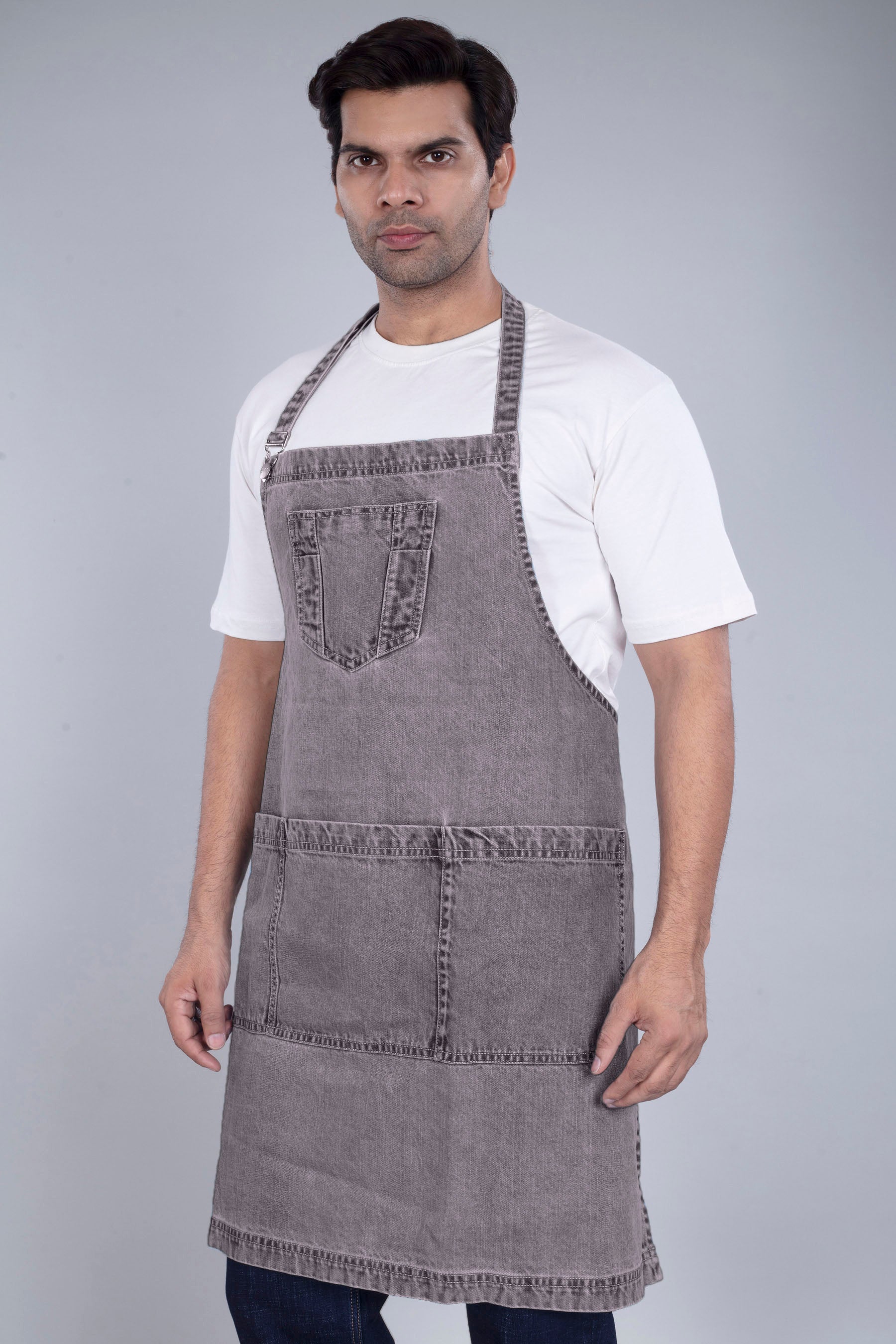 Shop Cusom Made Mid Blue Denim Aprons for Women Online – Enim Custom Clothing