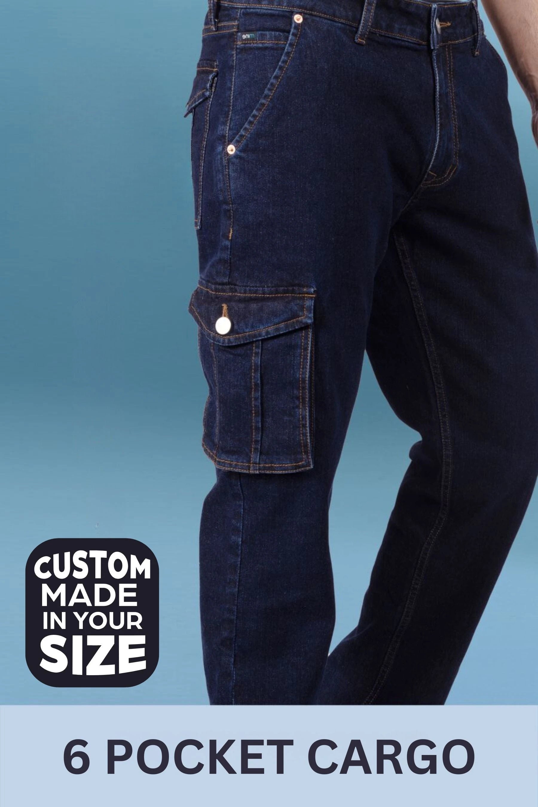 Shop Custom Made Classic Mens Denim Cargo Jeans Online – Enim Custom ...
