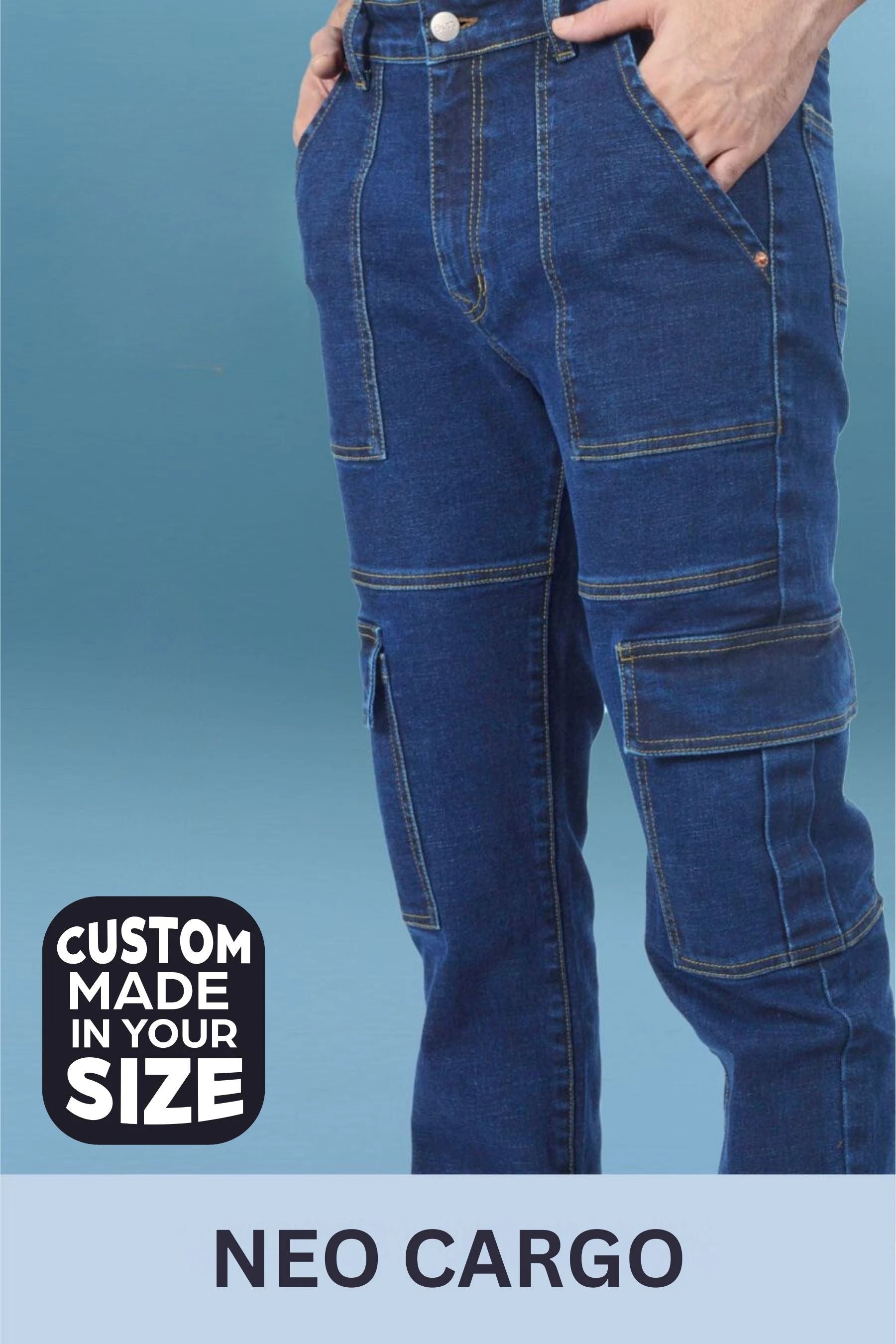 Buy Custom Made Neo Cargo Denim Jeans For Men – Enim Custom Clothing