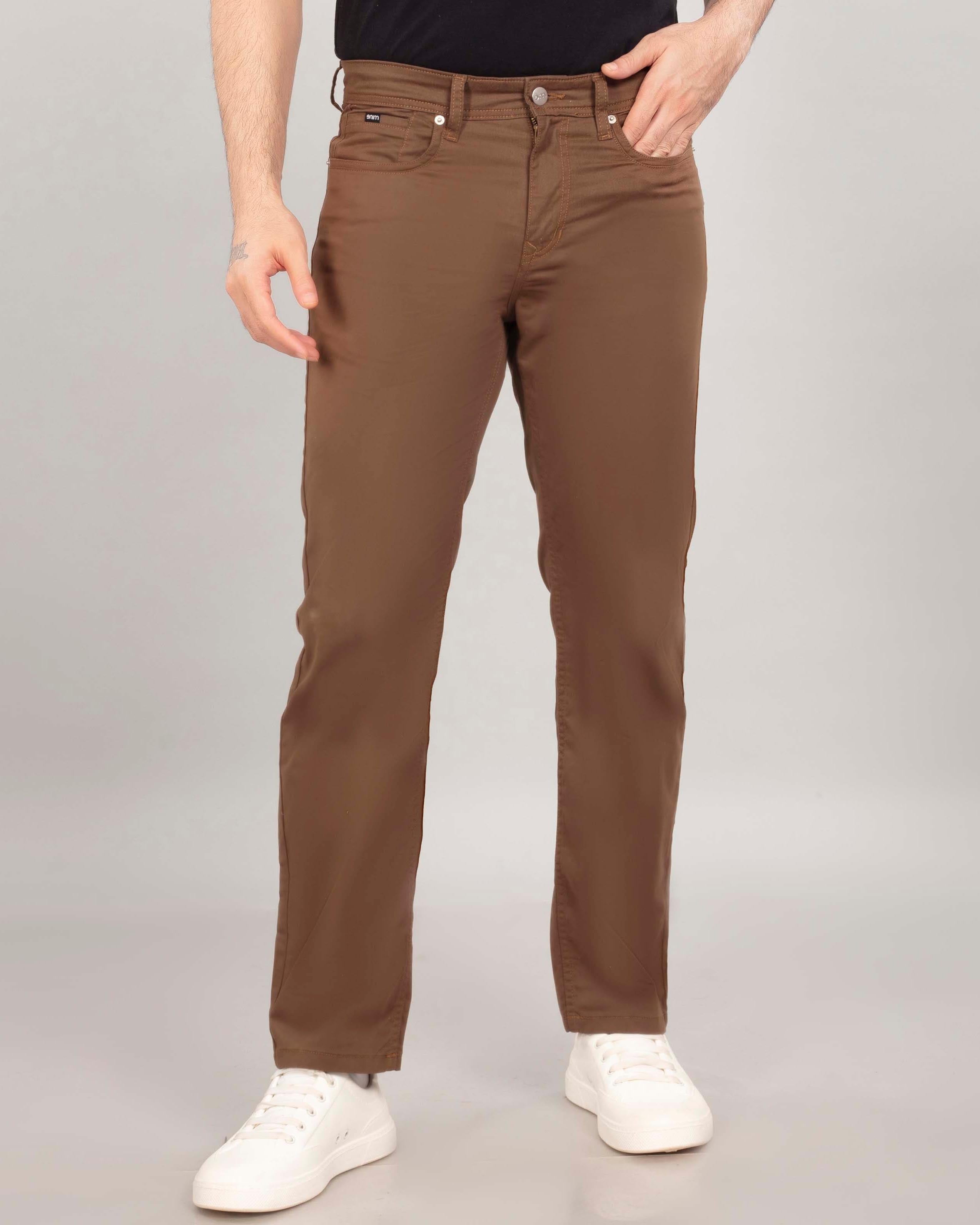 Cream Cotton Pants for Men - Stretch Jeanos – Enim Custom Clothing