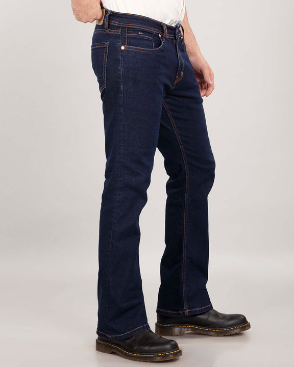 Custom-made Deep Space Blue Stretch Denim - Bootcut Jeans for Any size ...