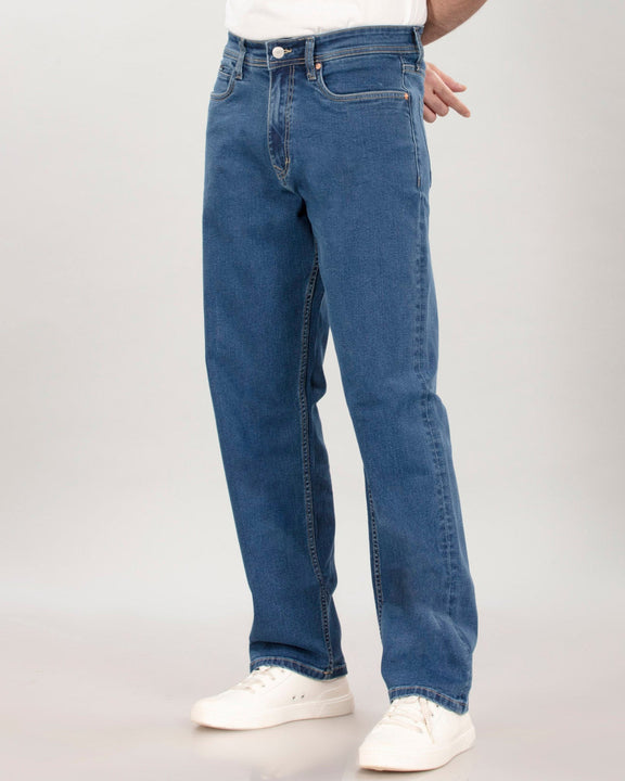 Custom-made Mid Blue Stretch Denim - Relaxed Fit Jeans for Any size ...