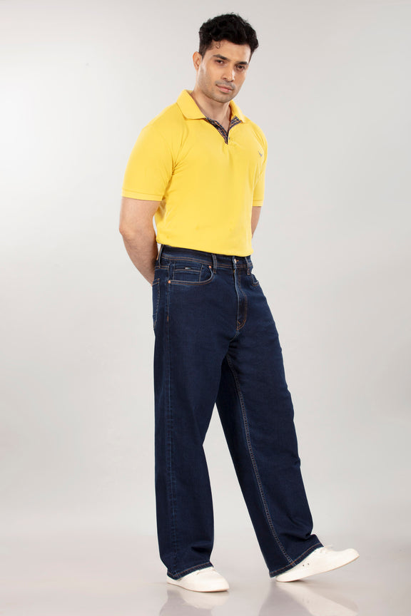 Custom-made Deep Space Blue Stretch Denim - Baggy Fit Jeans for Any ...