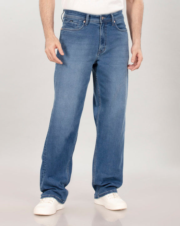 Tinted Mid Blue Non-Stretch Denim - Baggy Fit Jeans for Men – Enim ...