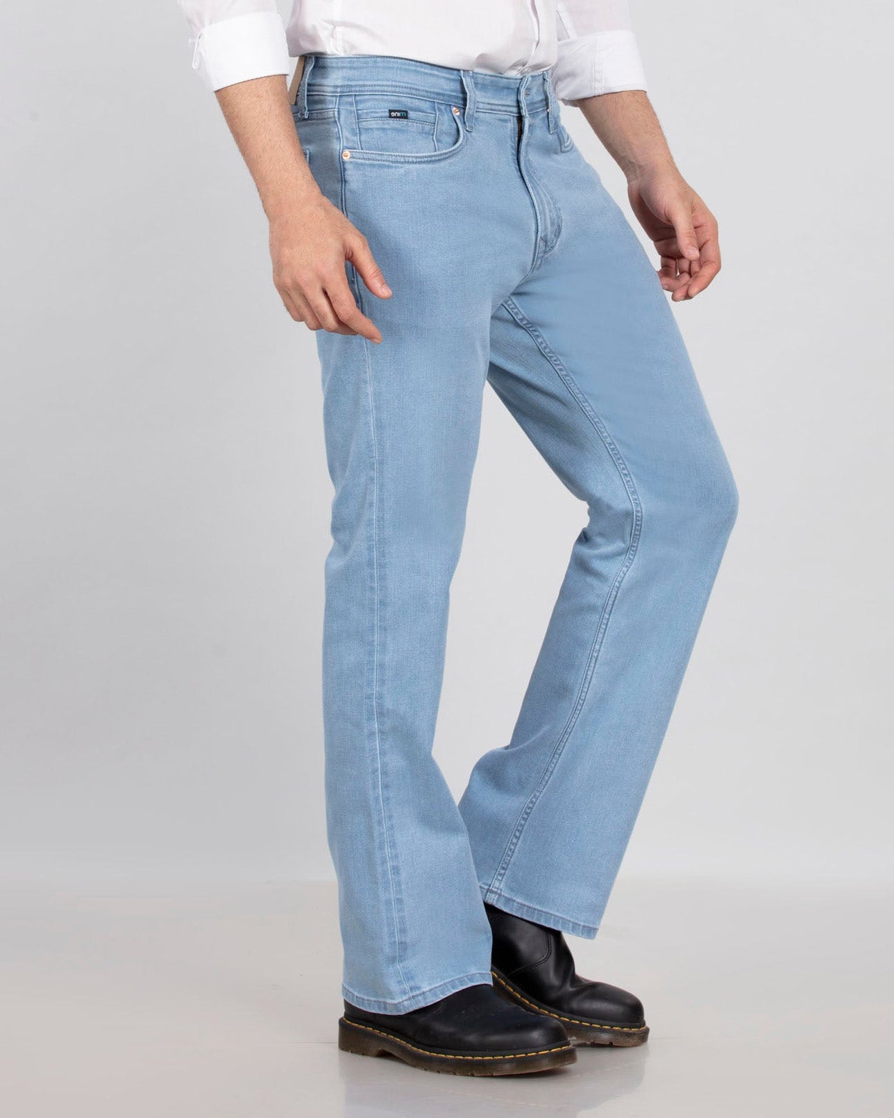 Custom-made Glacier Blue Stretch Denim - Bootcut Jeans for Any size ...