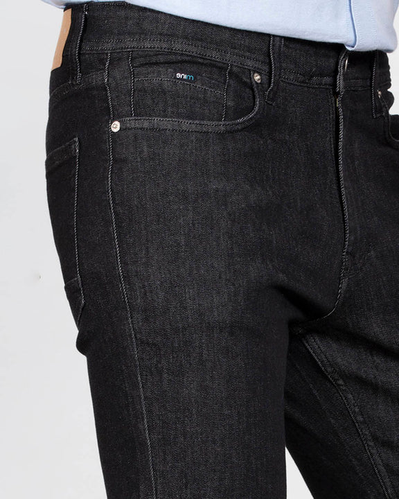 Custom-made Carbon Black Stretch Denim - Bootcut Jeans for Any size ...