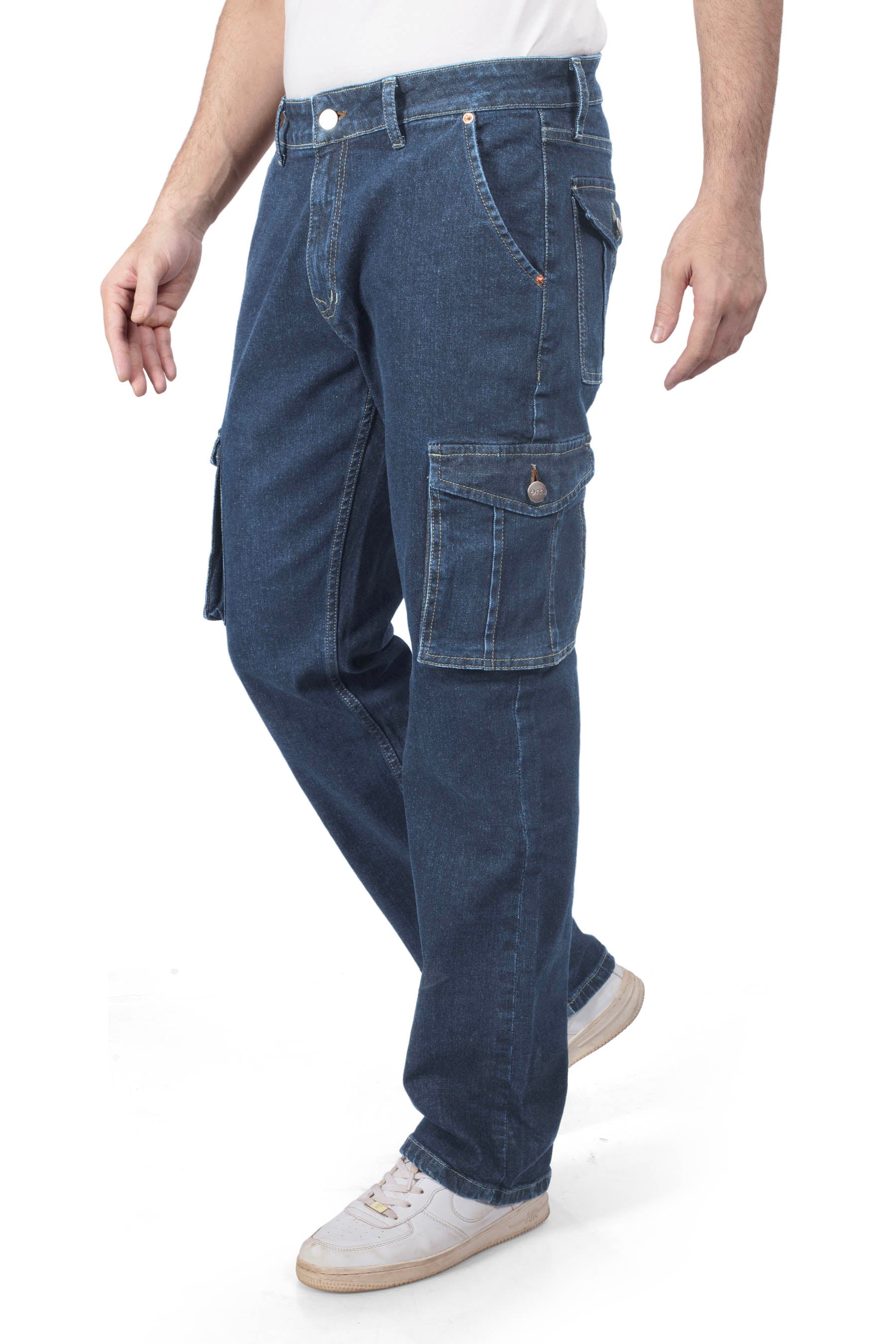Buy Custom Made Raw Indigo Straight Fit Cargo Jeans For Men – Enim
