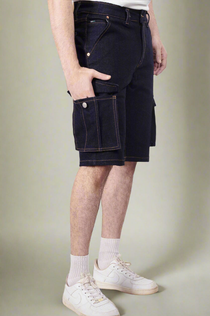 Shop Custom Made Deep Space Blue Mens Cargo Shorts Online – Enim