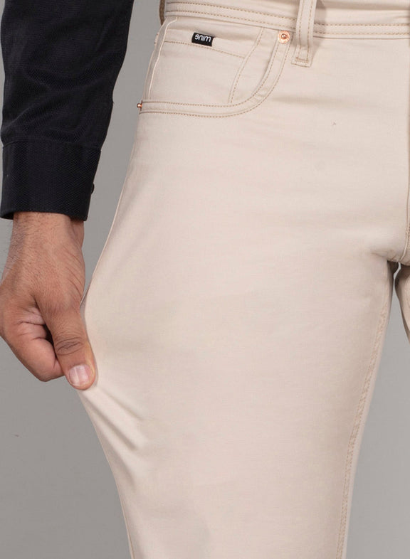 Cream Cotton Pants for Men - Stretch Jeanos – Enim Custom Clothing
