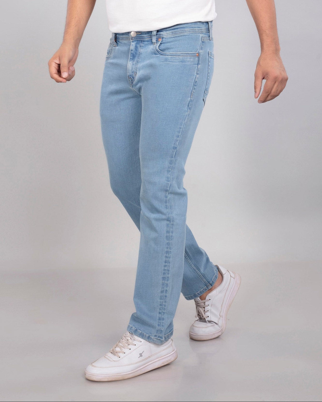 Custom-made Glacier Blue Stretch Denim - Straight Fit Jeans for Any ...
