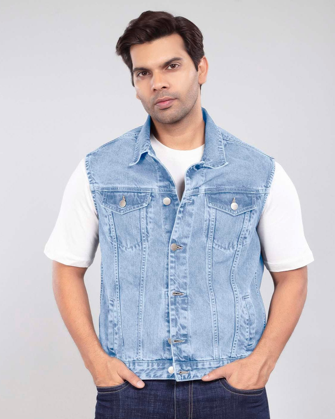 Buy Custom-Made Denim Jackets for Men in Glacier Blue – Enim Custom ...