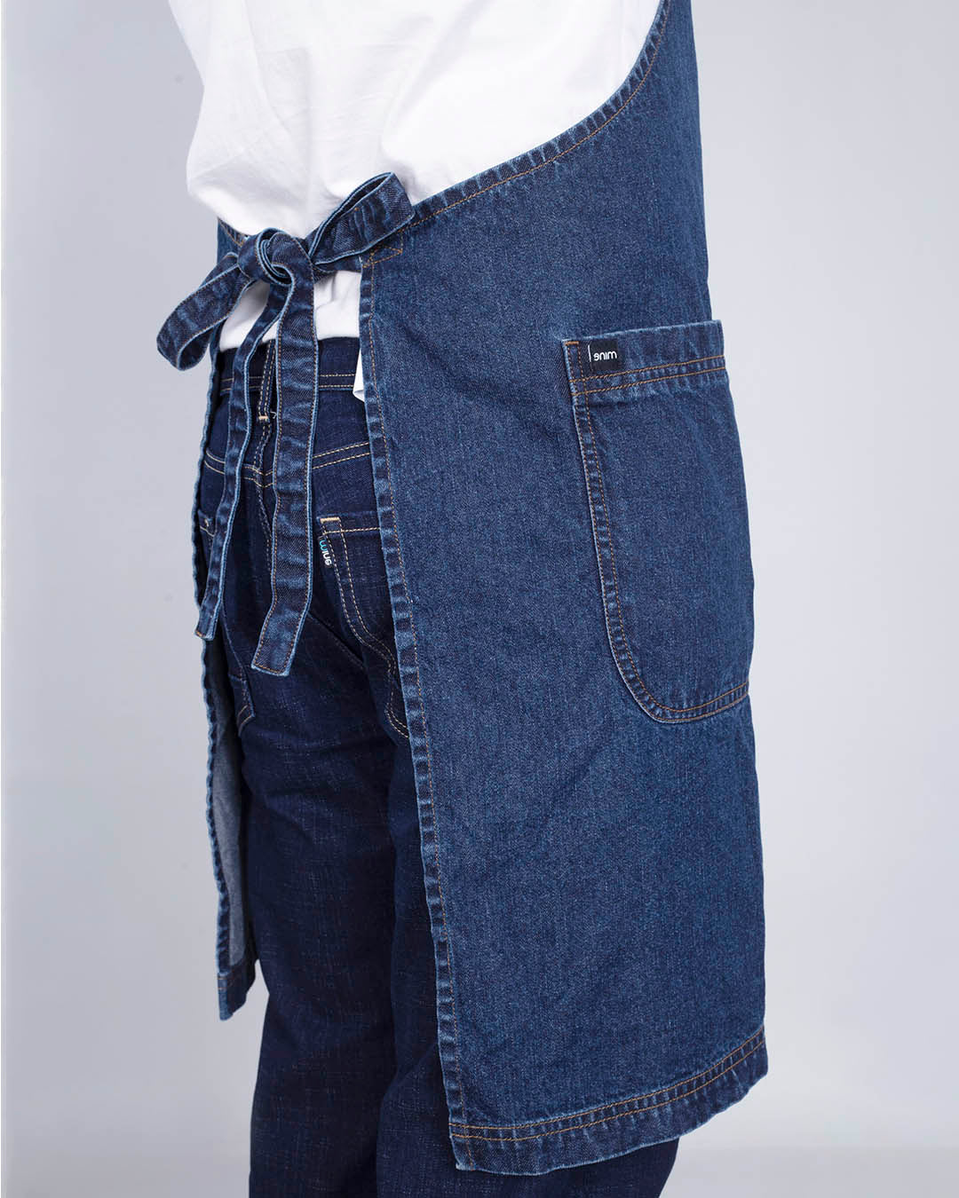Shop Cusom Made Mid Blue Denim Aprons for Women Online – Enim Custom ...