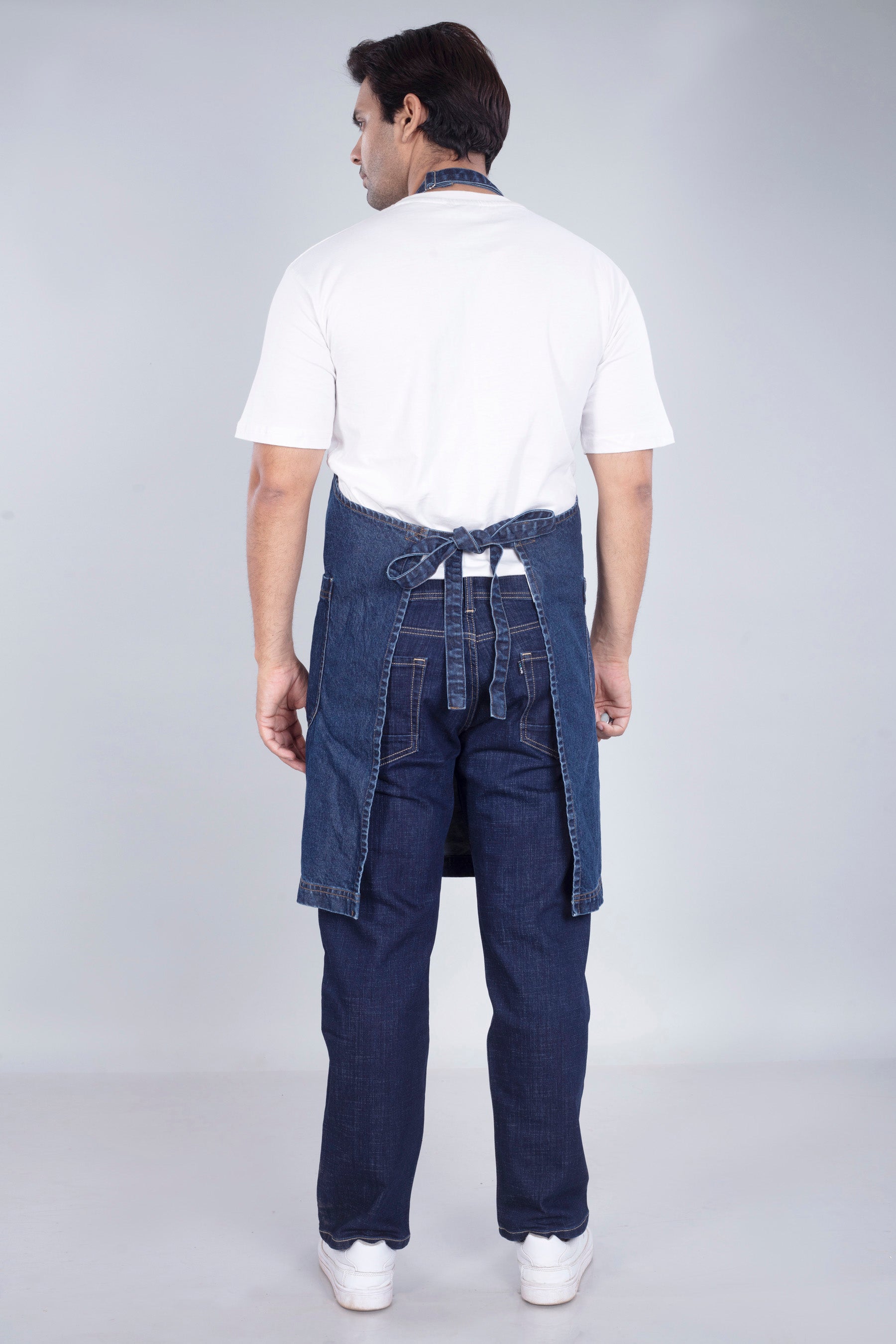 Shop Cusom Made Mid Blue Denim Aprons for Women Online – Enim Custom ...