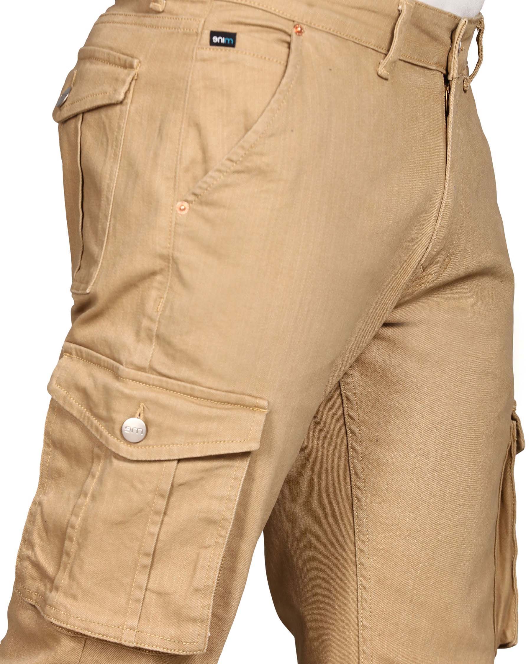 Custom-made British Khaki Non-Stretch Denim Classic Cargo for Any size ...